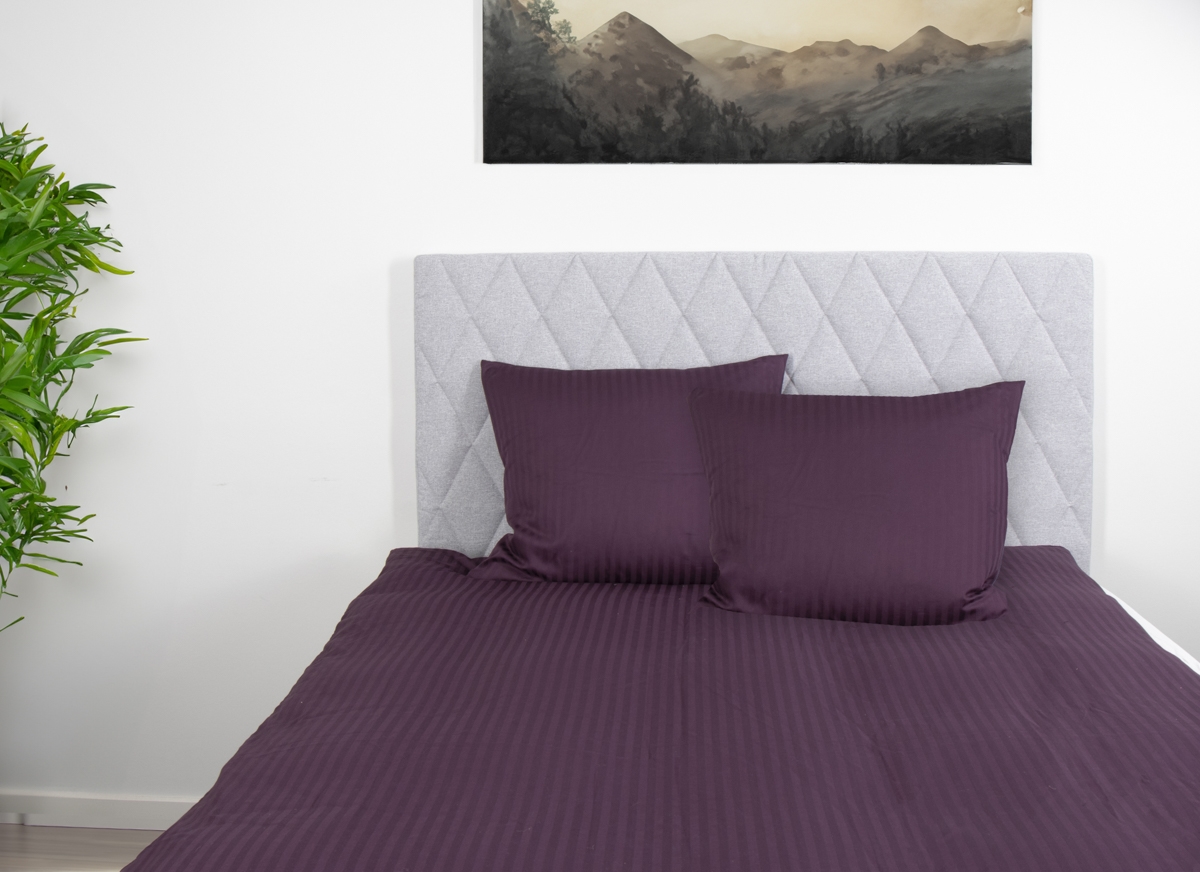 Dobbelt sengetøj • Lilla • 200x200 cm • Bomuldssatin